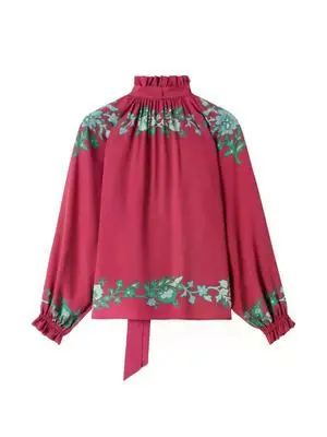 La DoubleJ Cerere Floral Ruffled Blouse