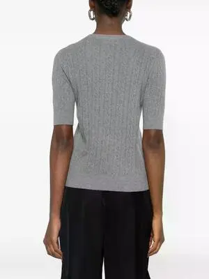 LISA YANG Nika Short-sleeve Sweater - Grey