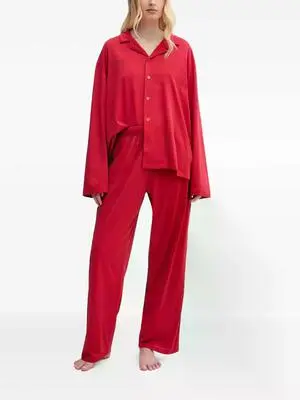 PANGAIA Button-up Nightwear Set - Red