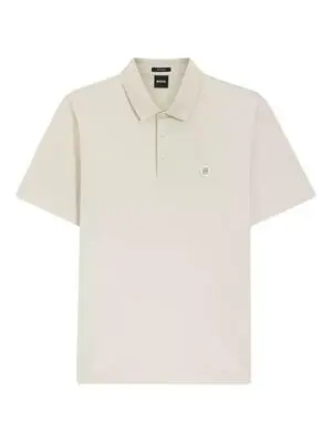 BOSS Buttoned Logo-detail Polo Shirt - Neutrals