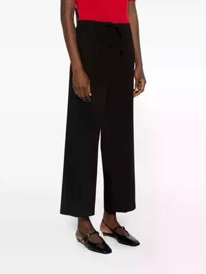Max Mara Drawstring Wide Leg Trousers - Black