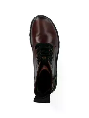 Fly London Lace-up Pull-tab Boots - Red