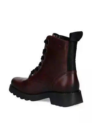 Fly London Lace-up Pull-tab Boots - Red