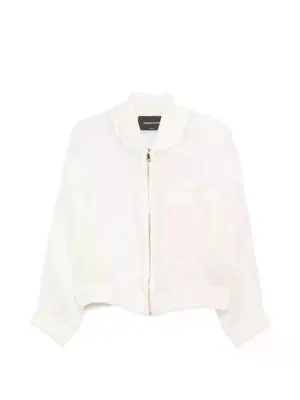 Fabiana Filippi Zipped Sheer Bomber Jacket - Neutrals