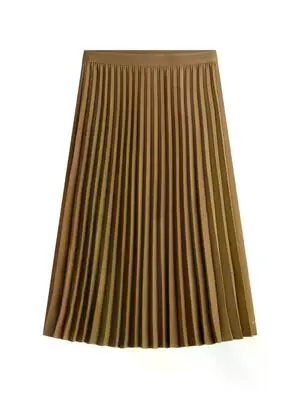 Tommy Hilfiger Pleated Midi Skirt - Brown