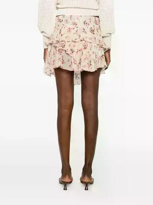 MARANT ETOILE Floral Print Ruffled Skirt - Neutrals