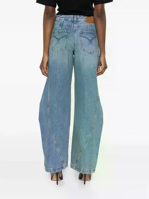 Patrizia Pepe Wide Leg Paneled Jeans