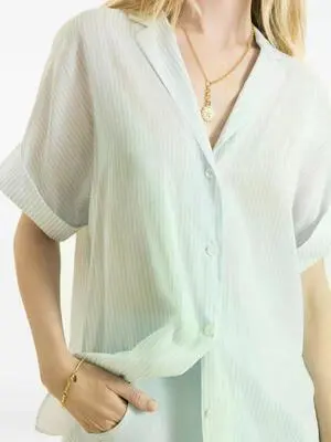 Eleventy Button-front Striped Shirt