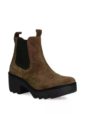 Fly London Platform Heeled Chelsea Boots - Brown