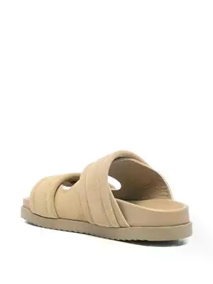 Patrizia Pepe Suede Sandals With Logo Detail - Neutrals
