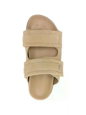 Patrizia Pepe Suede Sandals With Logo Detail - Neutrals