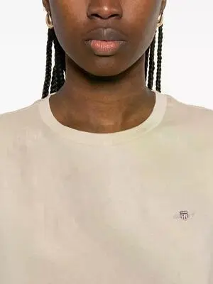 Gant Logo-embroidered T-shirt - Neutrals