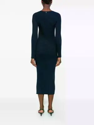 Patrizia Pepe Sculptural Knit Midi Dress - Blue