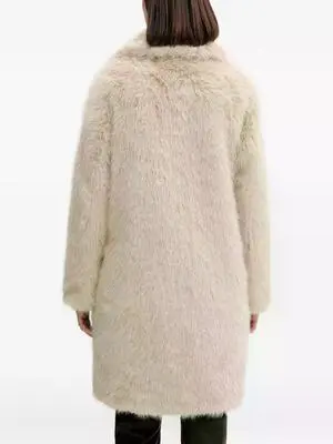 BOMBOOGIE Button-fastening Collared Faux Fur Coat