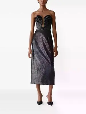 Carolina Herrera U-neck Sequin Midi Dress