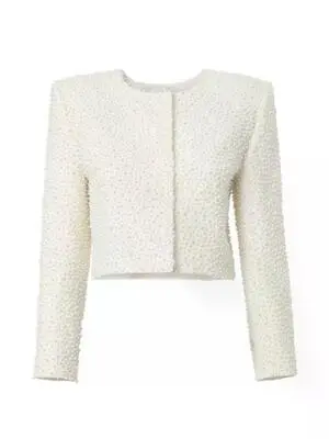Carolina Herrera Pearl-embroidered Jacket - Neutrals