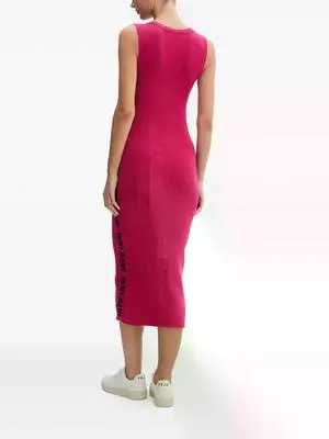 Dkny Side-logo Ribbed Midi Dress