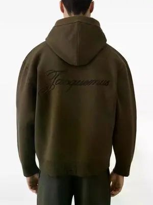 Jacquemus Hooded Pique Zip Cardigan