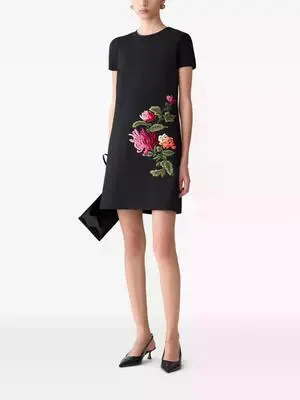 Carolina Herrera Chrysanthemum-embroidered Mini Dress