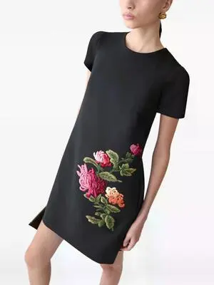 Carolina Herrera Chrysanthemum-embroidered Mini Dress