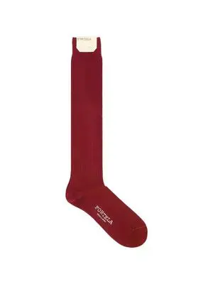 FORTELA Ribbed Knit Knee-high Socks - Red