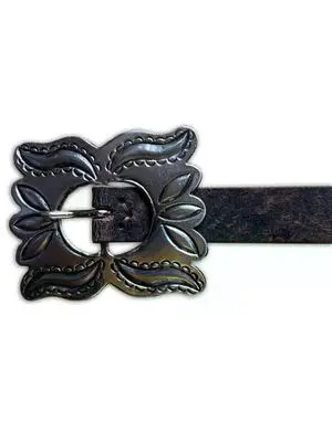 FORTELA Silver-buckle Leather Belt
