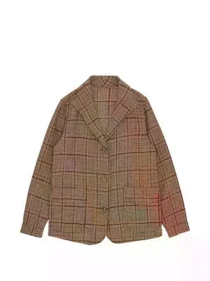 FORTELA Checked Single-breasted Blazer - Brown