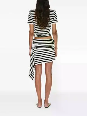 Christopher Esber Striped Draped Mini Skirt