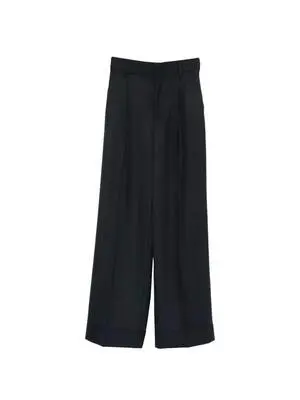 Alberta Ferretti Pleated Trousers With Cuffed Hem