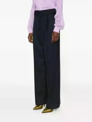 Alberta Ferretti Pleated Trousers With Cuffed Hem
