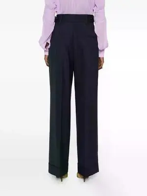 Alberta Ferretti Pleated Trousers With Cuffed Hem