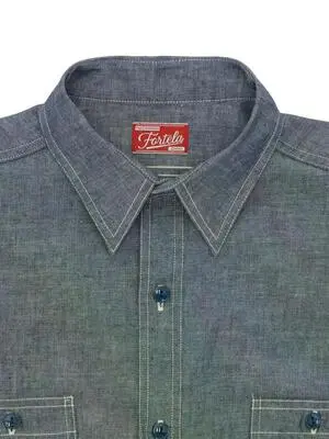 FORTELA Otero Patch-pocket Chambray Shirt - Blue