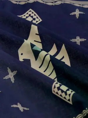 FORTELA Bird-motif Bandana - Blue
