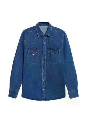 FORTELA Ntex Texan Front Yoke Flapped Shirt - Blue