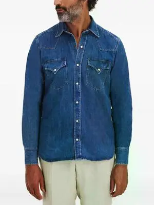 FORTELA Ntex Texan Front Yoke Flapped Shirt - Blue