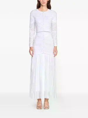 Sandro Embellished Cropped Cardigan - White