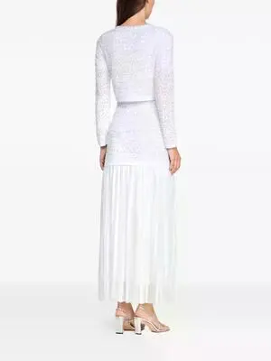 Sandro Embellished Cropped Cardigan - White