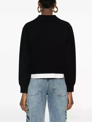Sandro Polo Collar Button-embellished Sweater - Blue