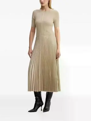 BOSS Ribbed Pleated Skirt Dress