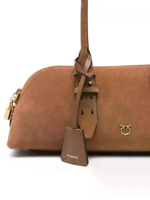Pinko Large Suede Shoulder Bag - Brown