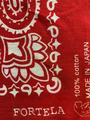 FORTELA Japanese Paisley-pattern Bandana - Red