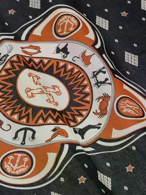 FORTELA Printed Scarf - Black