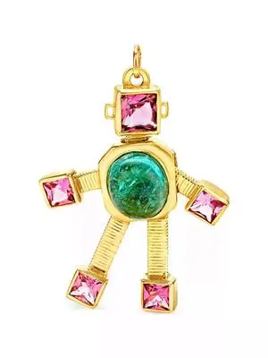 VAN ROBOT Pariaba Tourmaline And Rubellite Pendant Necklace - Gold