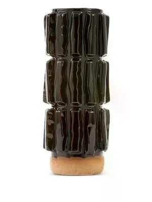 POLSPOTTEN Structure Textured Ceramic Vase - Black