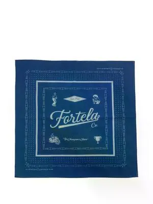 FORTELA Logo-print Muslin Bandana - Blue