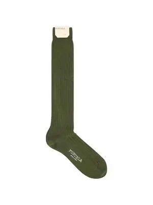 FORTELA Ribbed Knee-High Socks Green