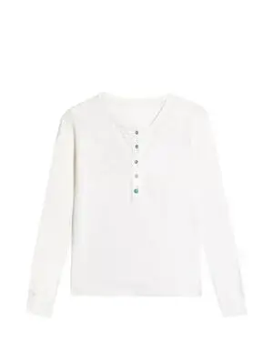 FORTELA Coralie Button Long-sleeve T-shirt - White