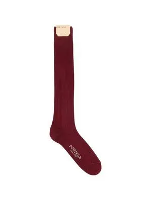 FORTELA Ribbed Knee-high Socks - Red