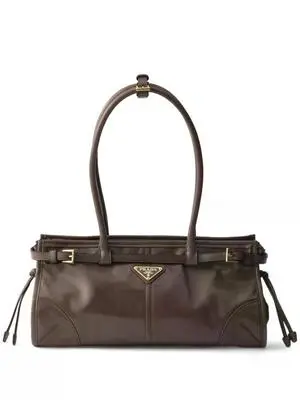Prada Leather Bonnie Tote Bag - Brown