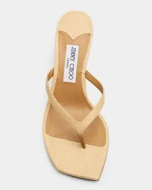 JIMMY CHOO 70mm Freja Raffia Sandals - Natural